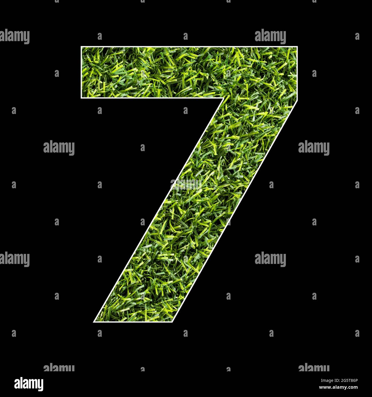 Digit seven - Artificial green grass background Stock Photo - Alamy