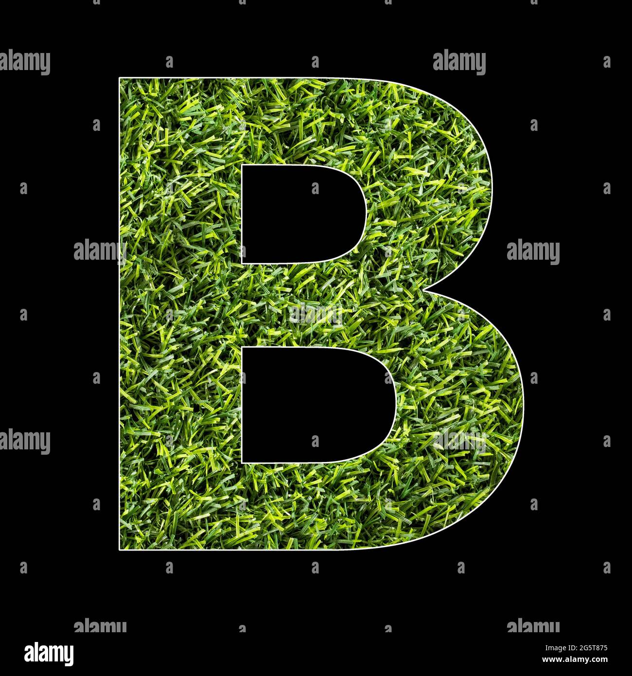 Uppercase letter B - Artificial grass background texture Stock Photo ...