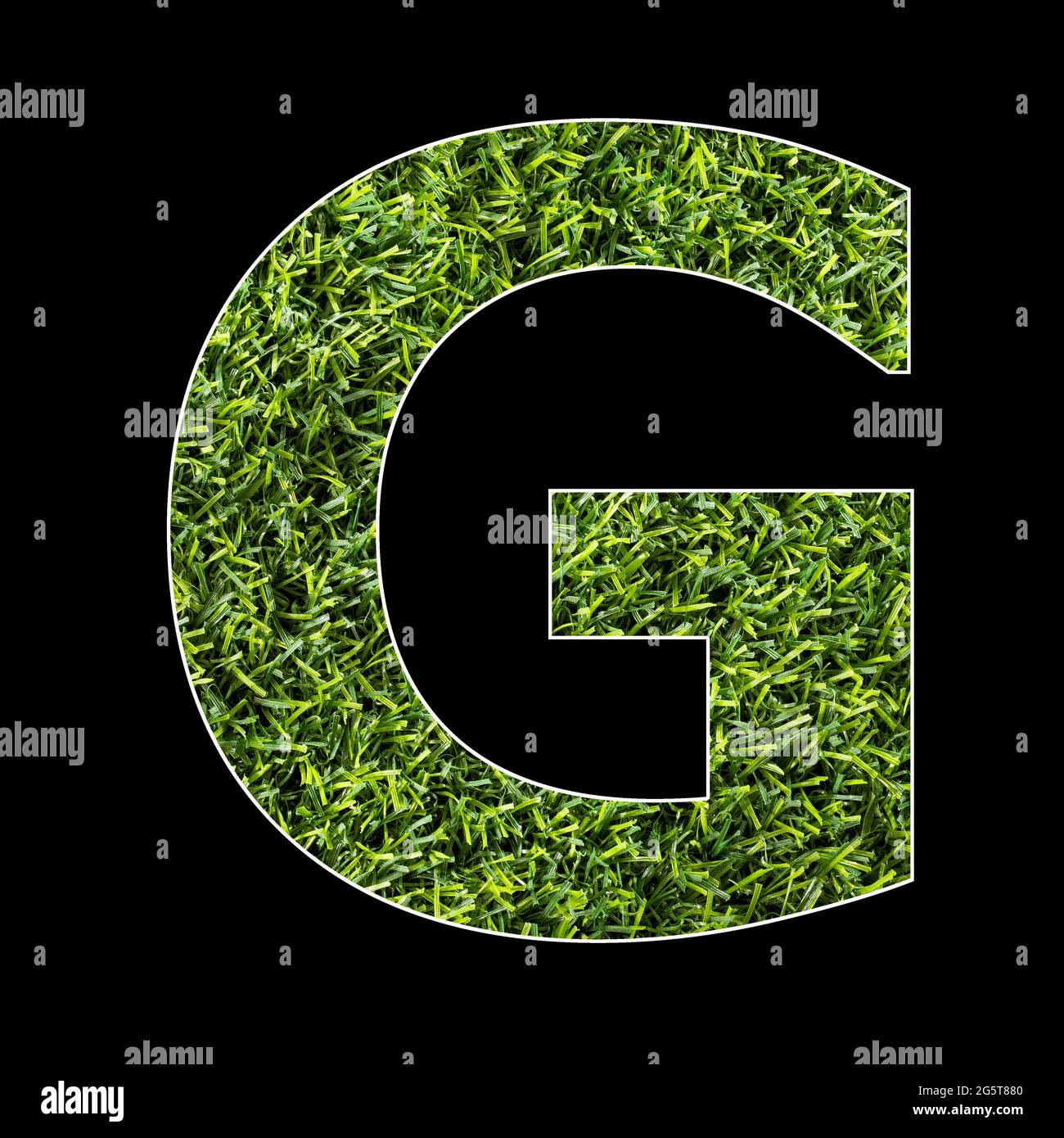 Uppercase letter G - Artificial grass background texture Stock Photo ...