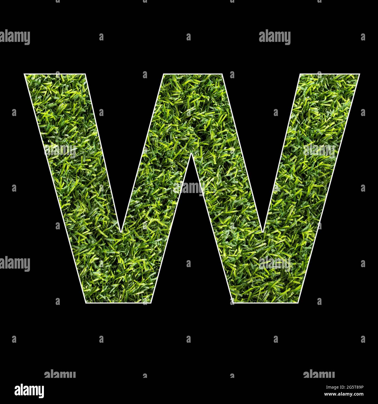Uppercase letter W - Artificial grass background texture Stock Photo ...