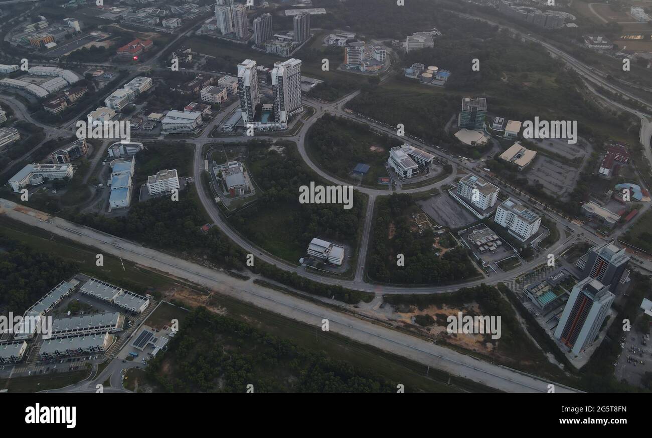 Cyberjaya, Malaysia: Feb 16, 2021 - Overhead view of office buildings ...
