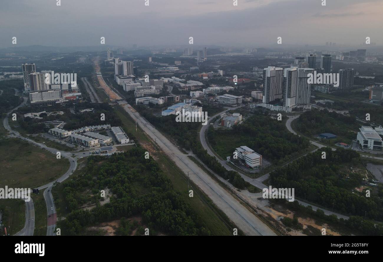 Cyberjaya, Malaysia: Feb 16, 2021 - Overhead view of office buildings ...