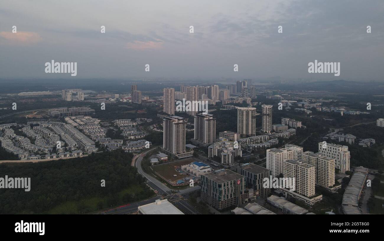 Cyberjaya, Malaysia: Feb 16, 2021 - Overhead view of office buildings ...
