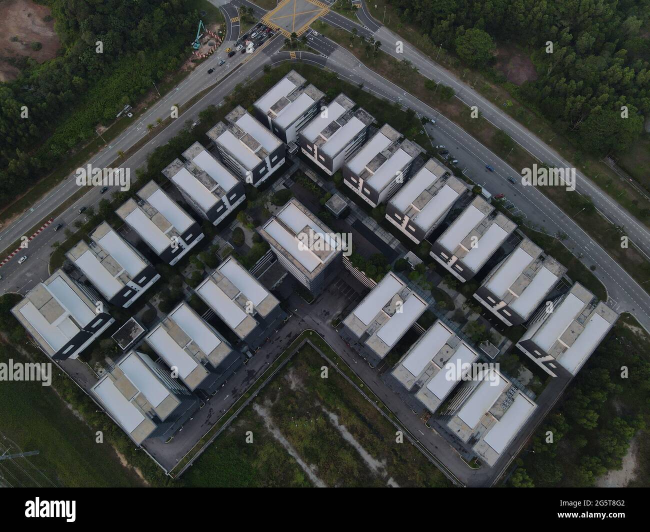 Cyberjaya, Malaysia: Feb 16, 2021 - Overhead view of office buildings ...