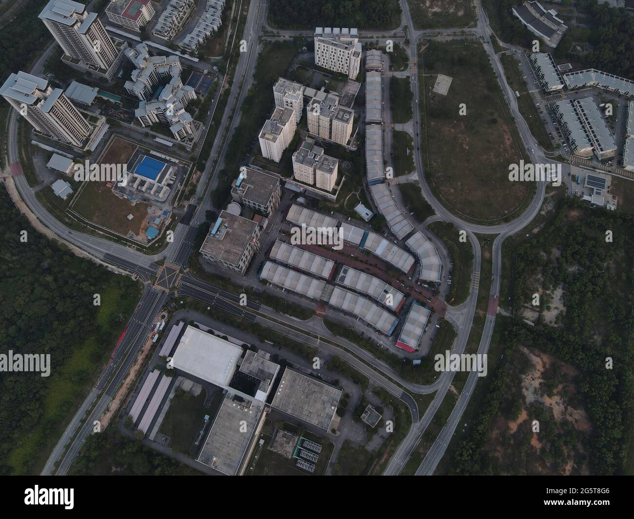 Cyberjaya, Malaysia: Feb 16, 2021 - Overhead view of office buildings ...