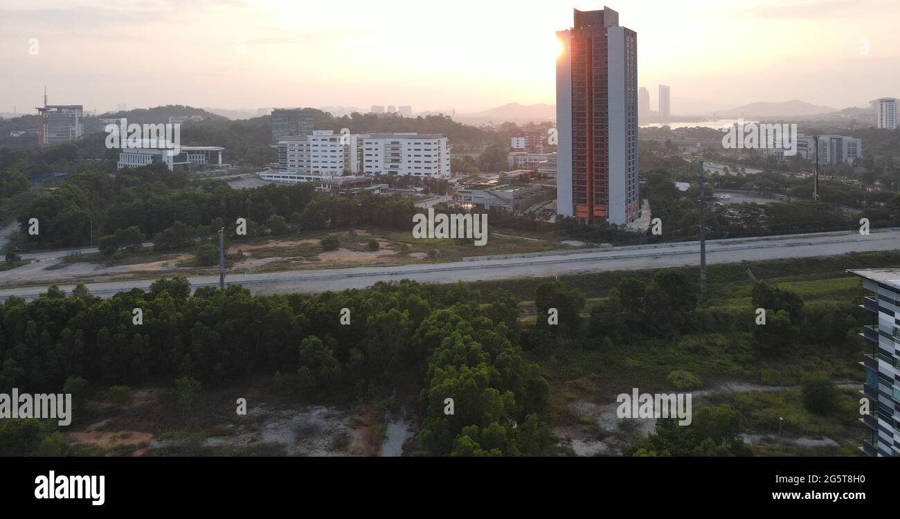 Cyberjaya, Malaysia: Feb 16, 2021 - Overhead view of office buildings ...