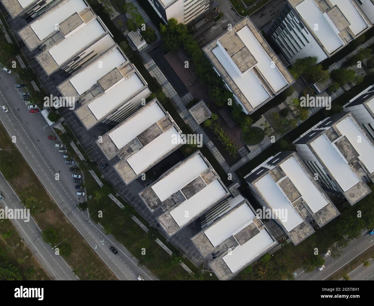Cyberjaya, Malaysia: Feb 16, 2021 - Overhead view of office buildings ...