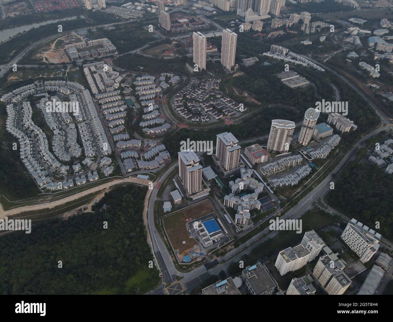 Cyberjaya, Malaysia: Feb 16, 2021 - Overhead view of office buildings ...