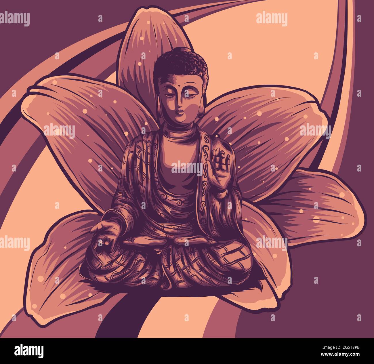 Sitting on lotus Stock Vector Images - Alamy