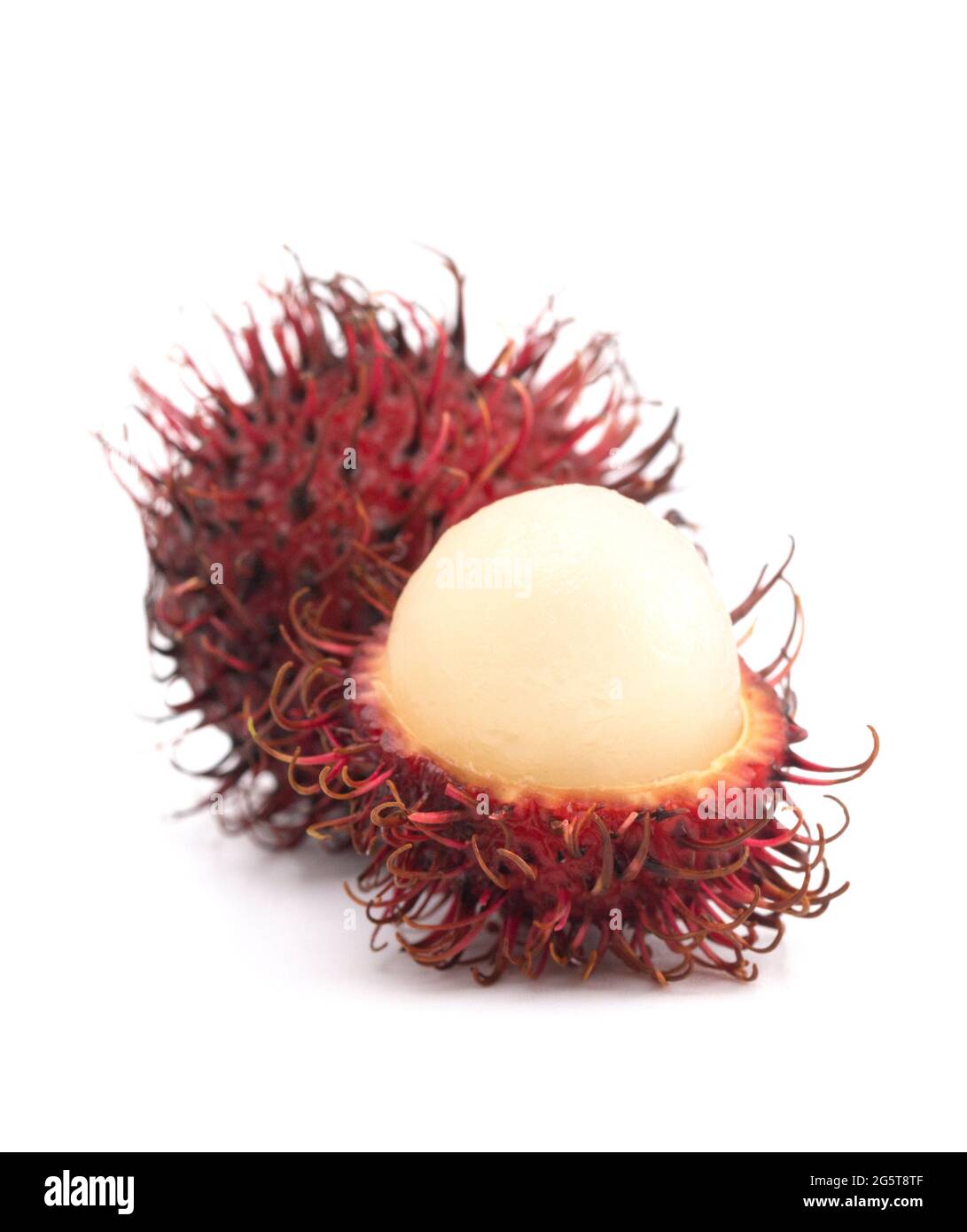 A Group of Fresh Red Rambutan Isolated on a White Background Stock ...
