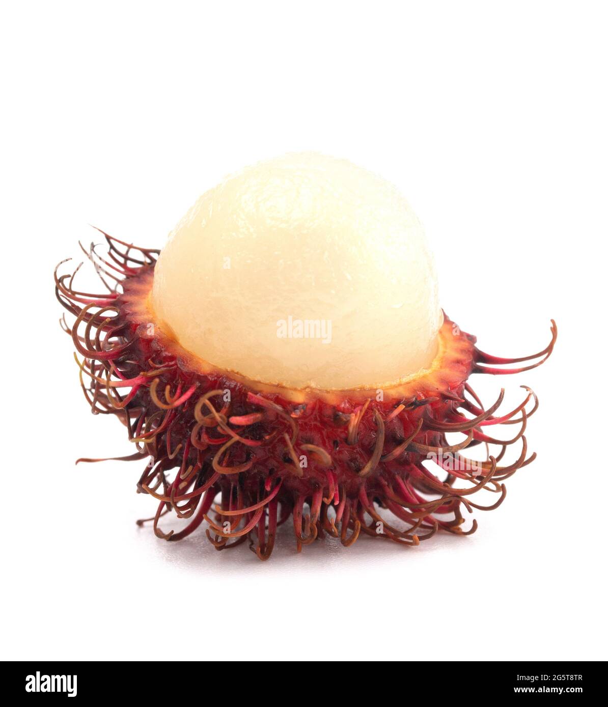 A Fresh Red Rambutan Isolated on a White Background Stock Photo - Alamy