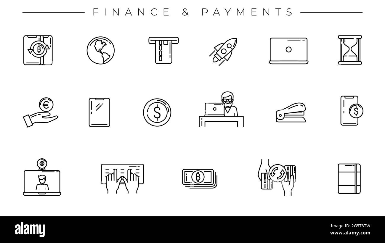 Payments icons Black and White Stock Photos & Images - Alamy