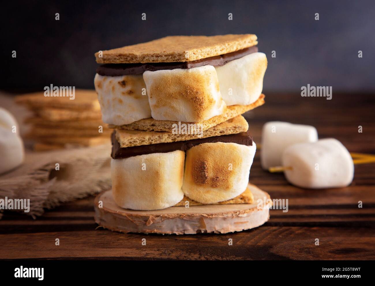 Homemade Smores on a Wooden Table Which are the Perfect Camping Treat ...