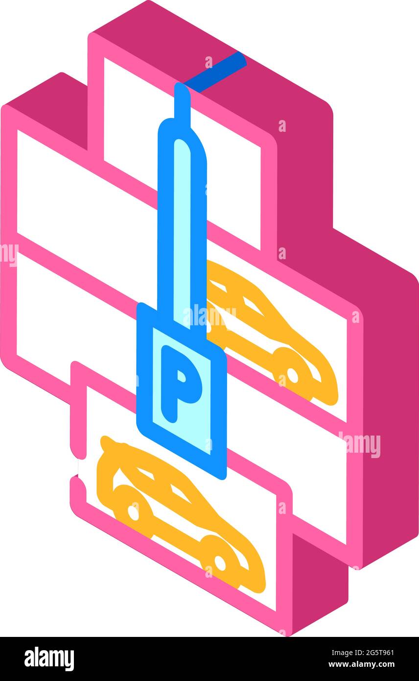 multi-level parking isometric icon vector illustration Stock Vector ...