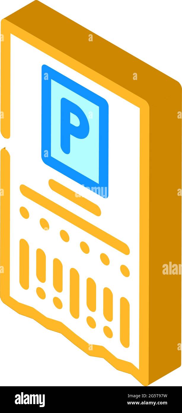 ticket parking isometric icon vector illustration Stock Vector Image ...