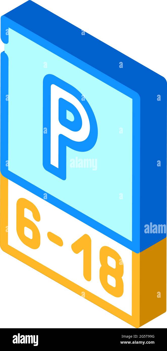 parking working time mark isometric icon vector illustration Stock ...