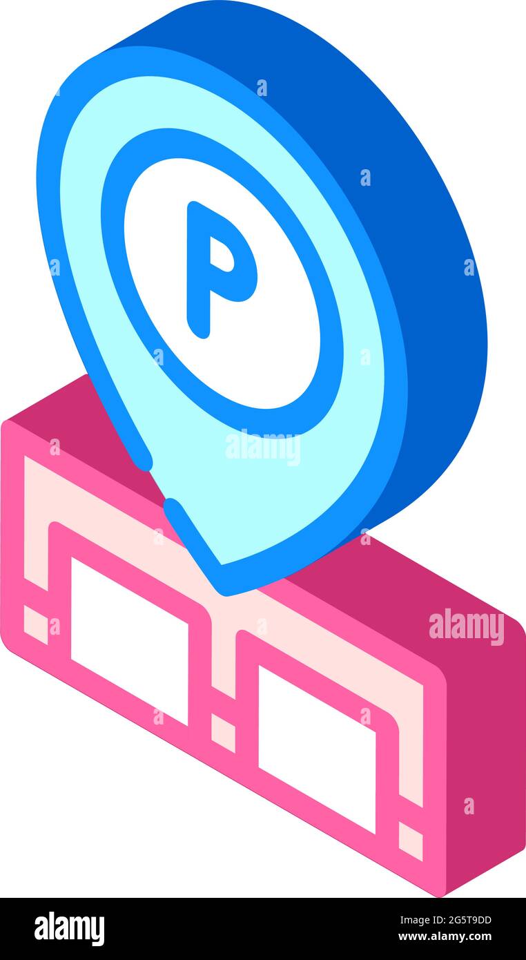 gps mark of parking location isometric icon vector illustration Stock ...