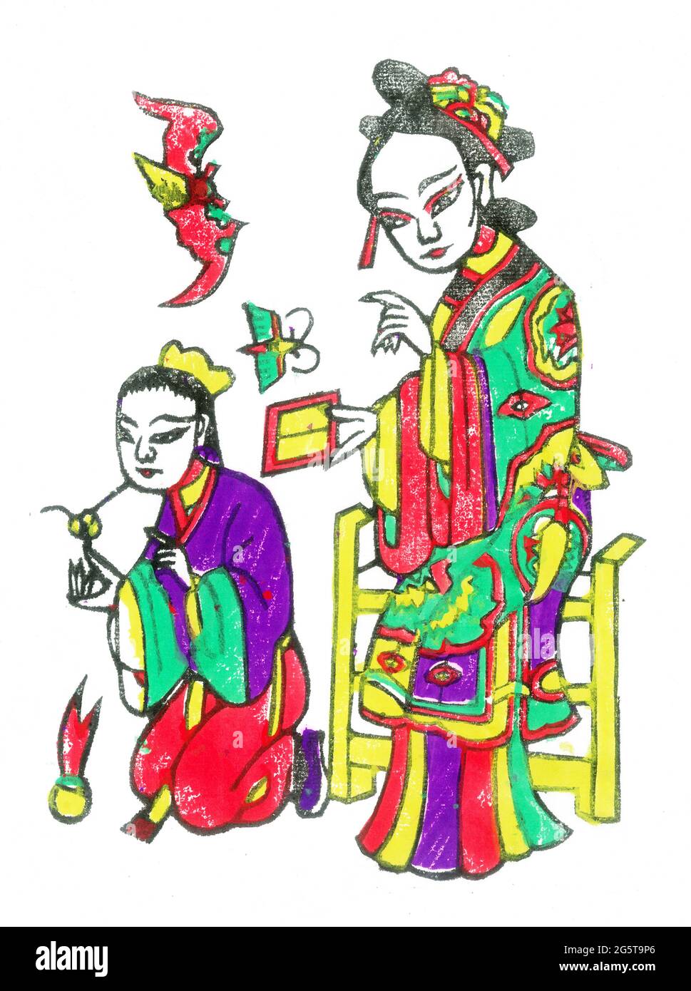 San Niang taught her son studying, the scene from Beijing Opera ...