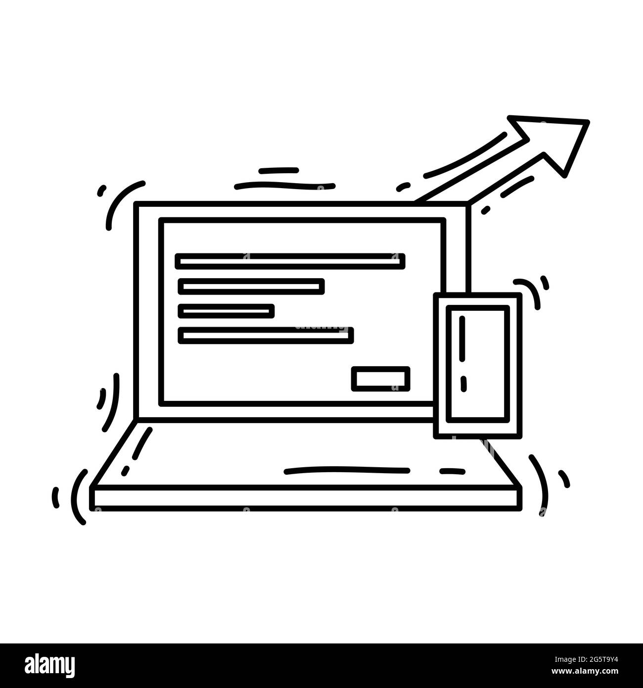 Ecommerce device icon. hand drawn icon set, outline black, doodle icon, vector icon design Stock ...