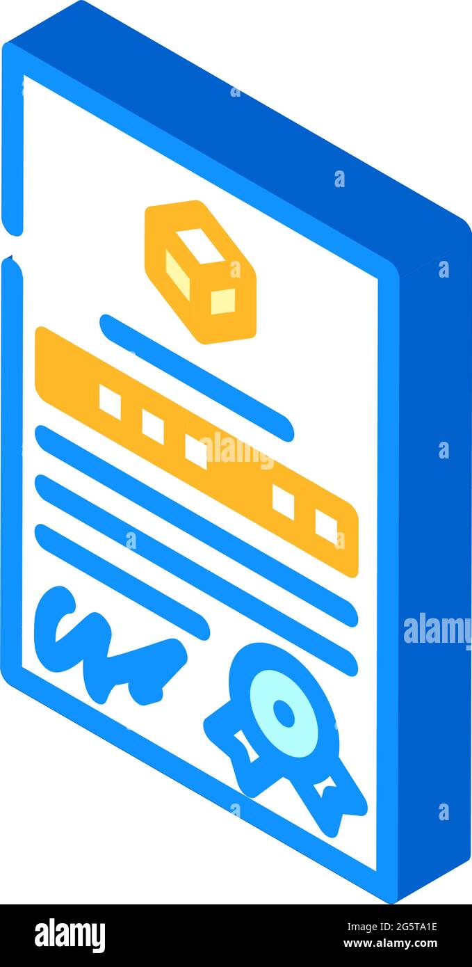 patent document for production isometric icon vector illustration Stock ...