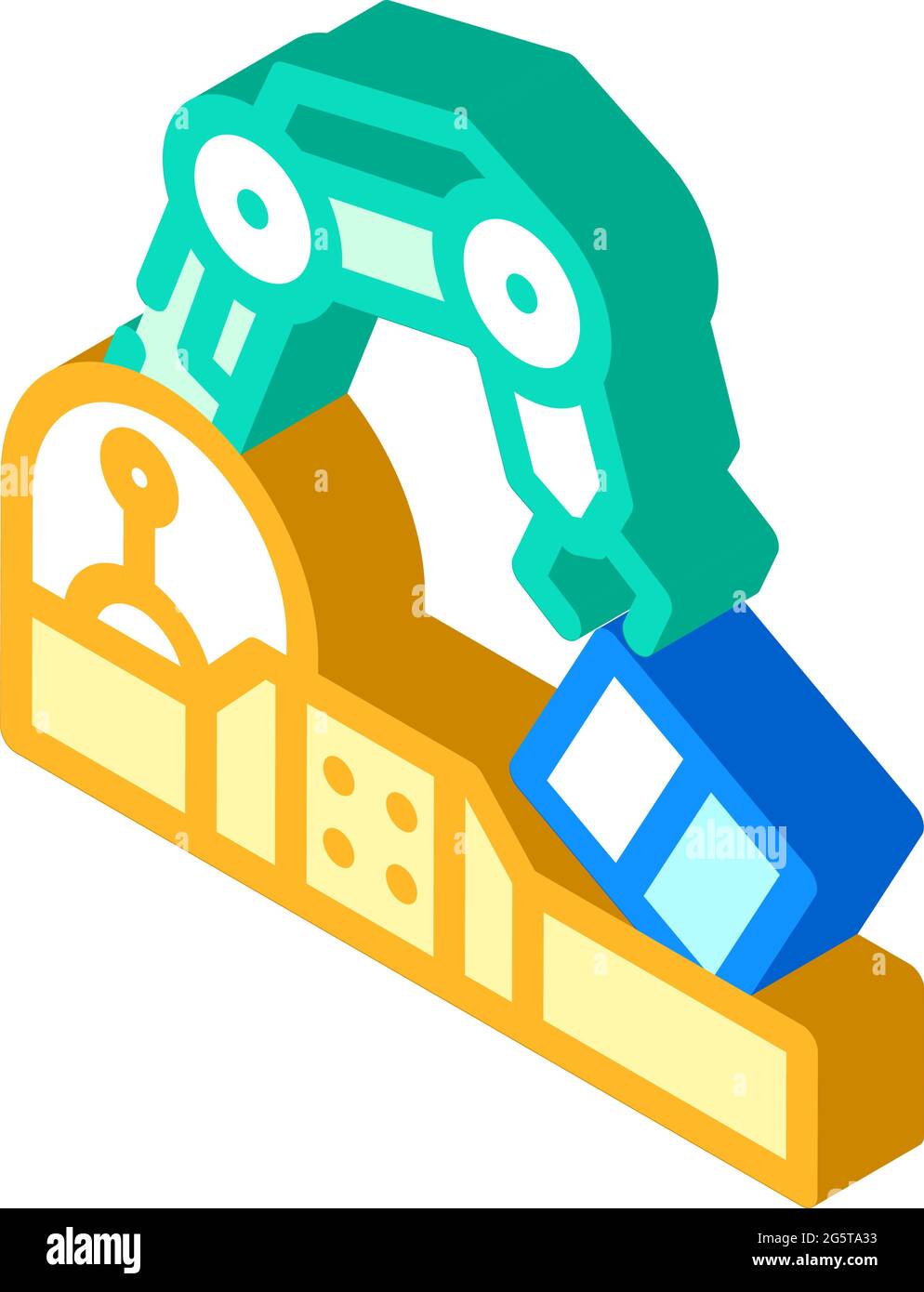 robotic arm conveyor production isometric icon vector illustration ...