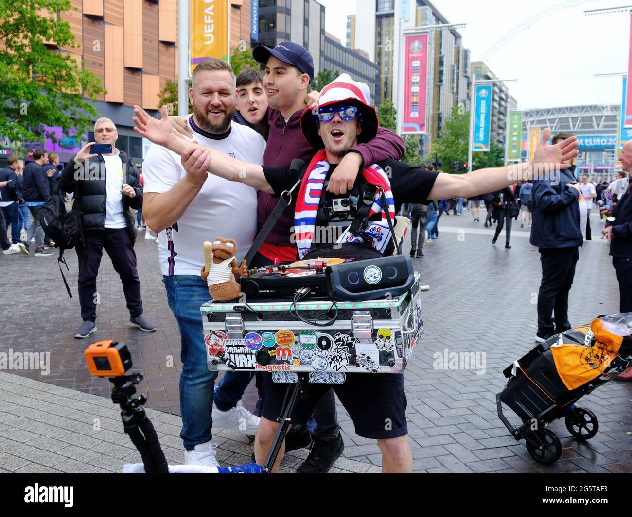 England football supporters gather before the match against Germany at ...
