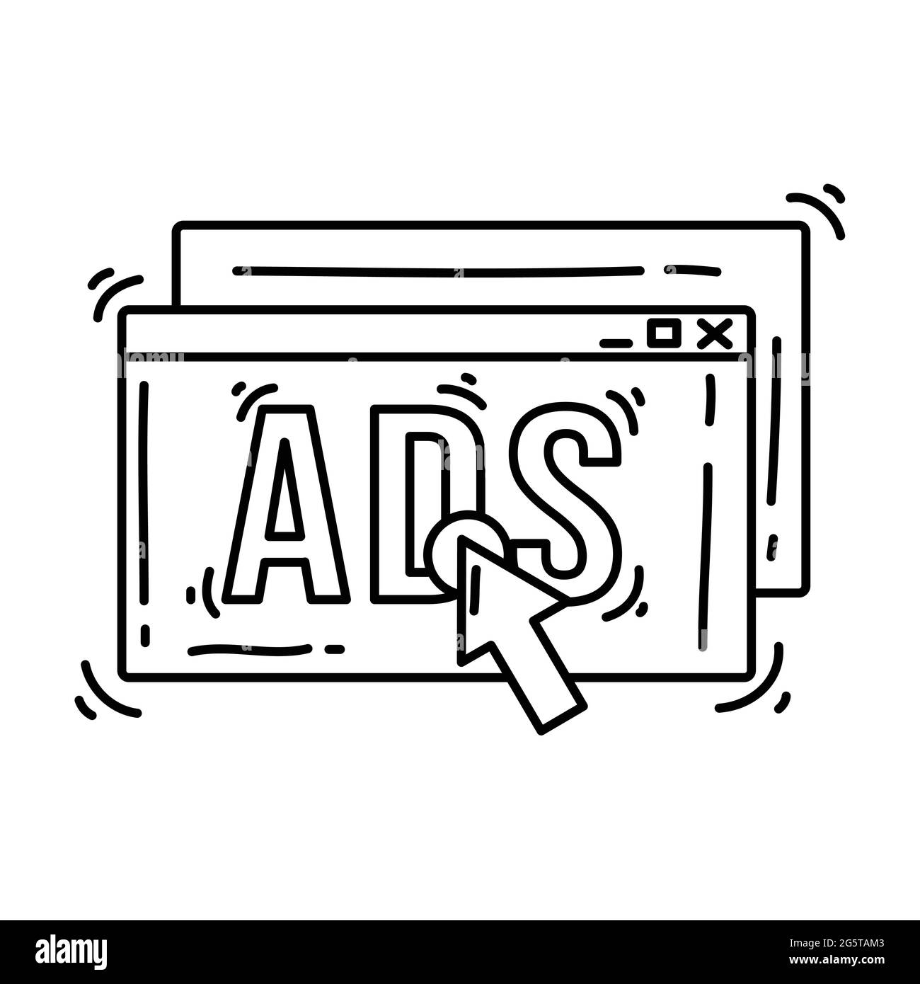 Ecommerce ads icon. hand drawn icon set, outline black, doodle icon, vector icon design Stock ...