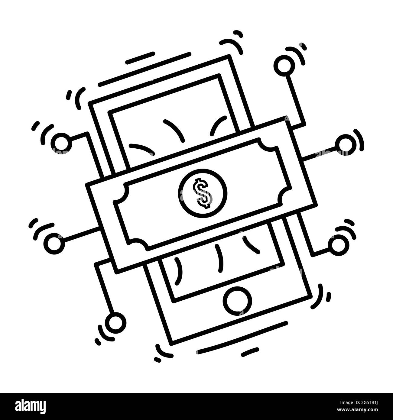 Ecommerce digital money icon. hand drawn icon set, outline black, doodle icon, vector icon ...