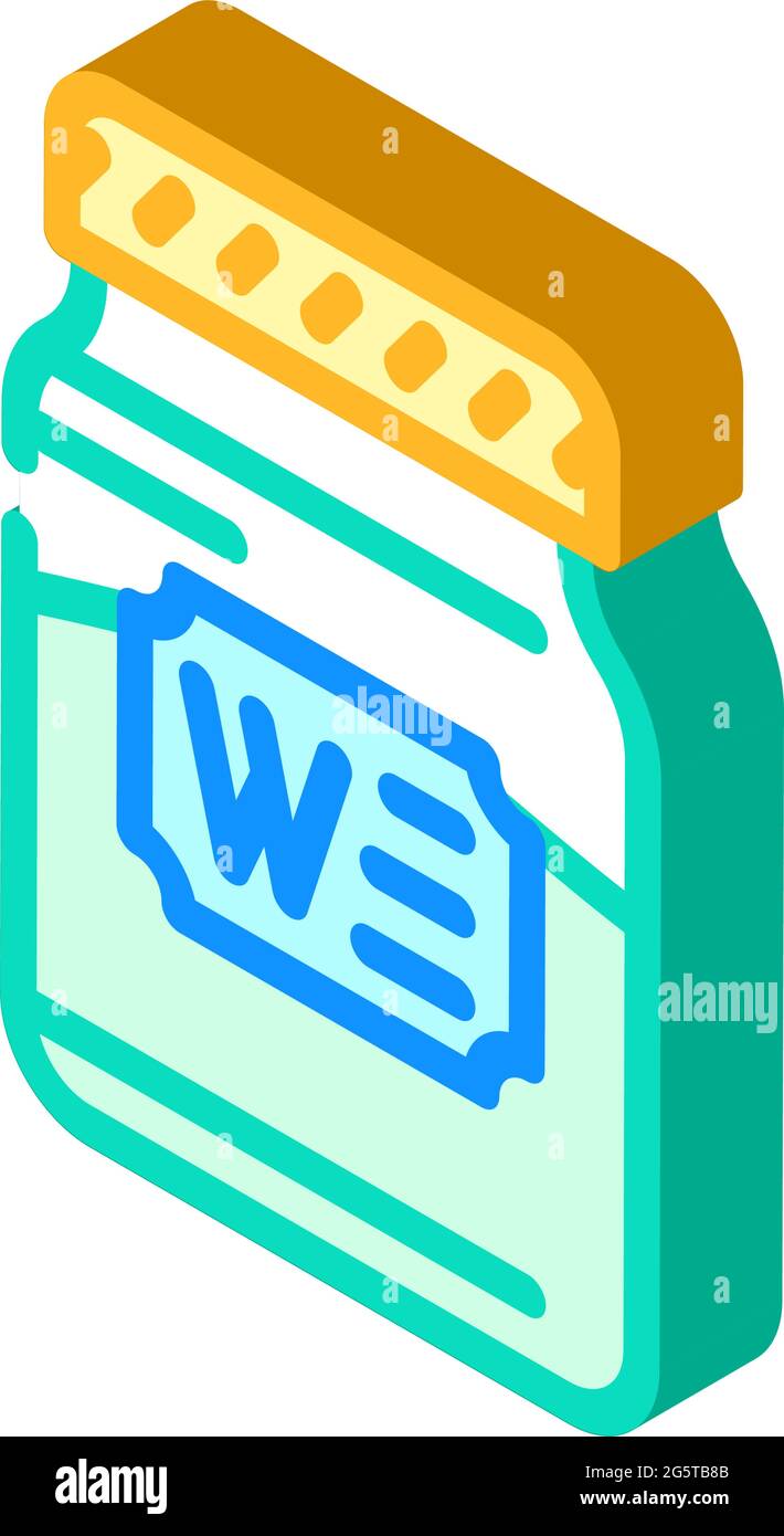 bottle jar wasabi isometric icon vector illustration Stock Vector Image ...