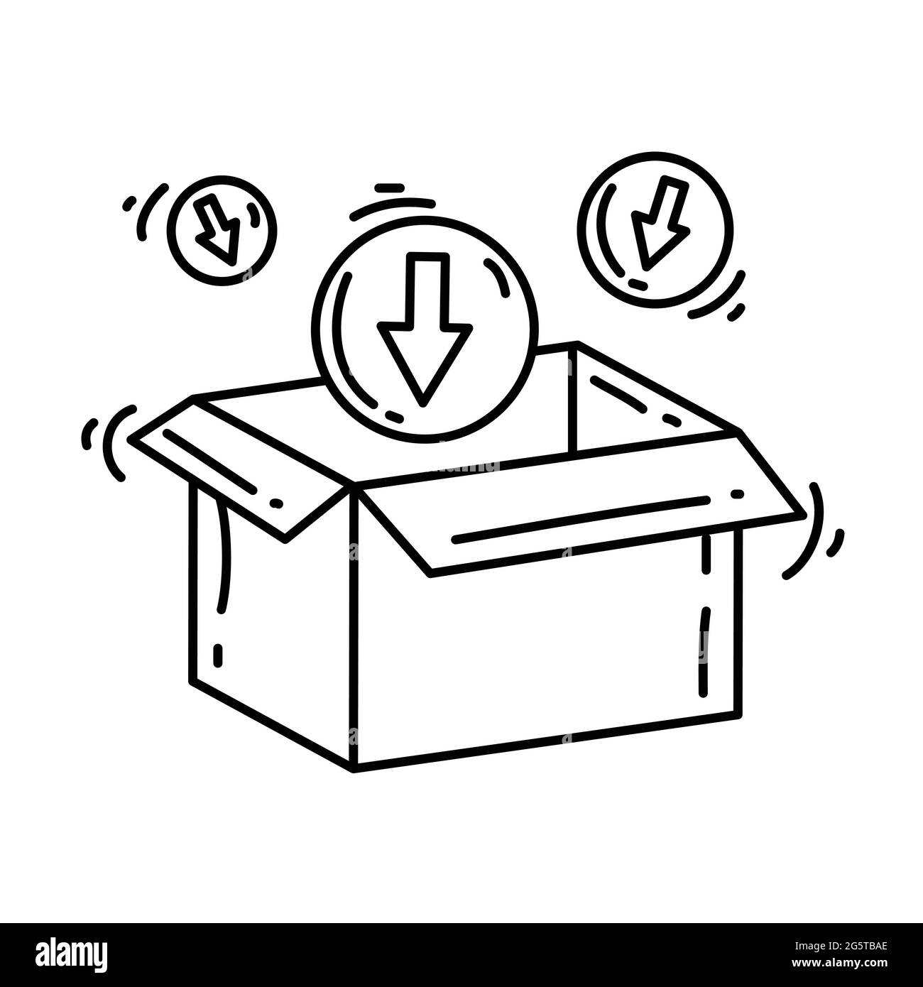 Ecommerce packaging. hand drawn icon set, outline black, doodle icon, vector icon design Stock ...