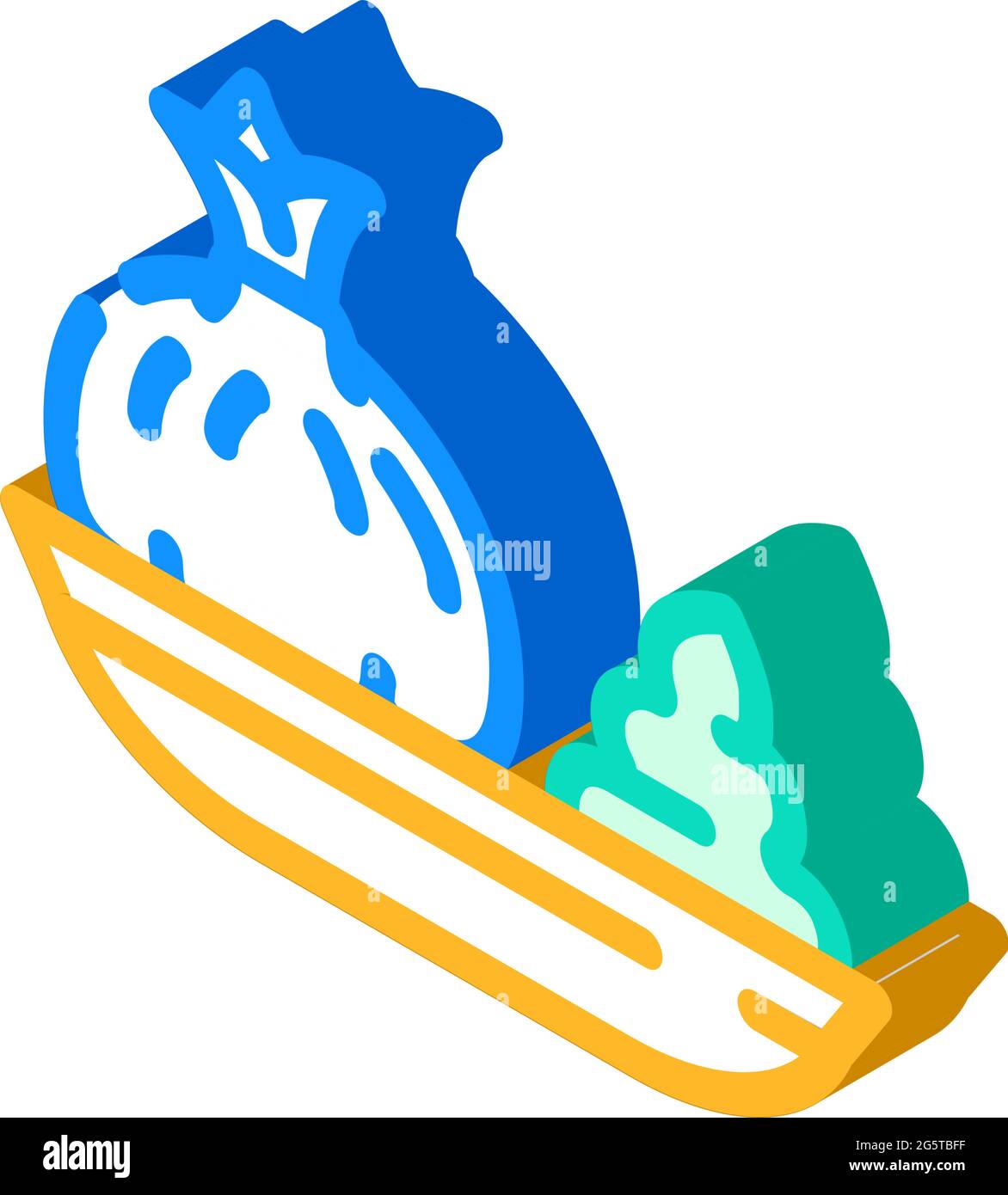 ravioli dish with wasabi isometric icon vector illustration Stock ...