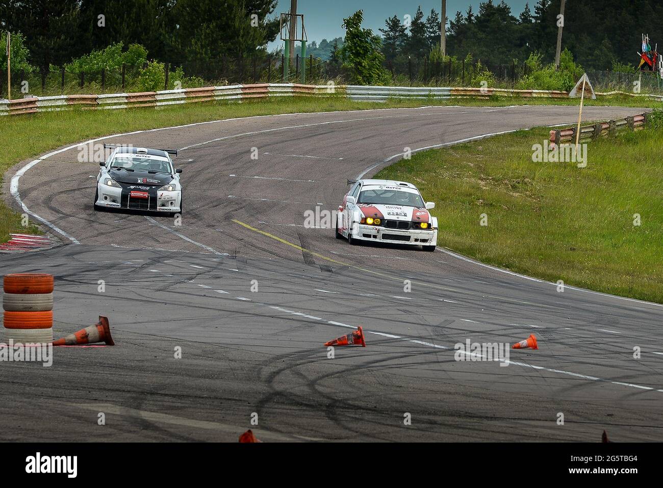 Kaunas. Lithuania - 07.06.2015 - Cars on the track for racing. Car ...