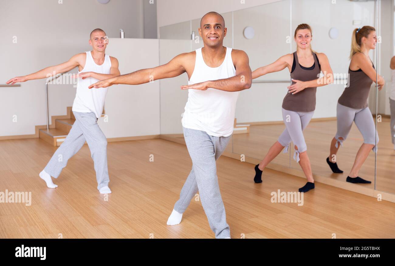 Group of activity people practicing dance techniques Stock Photo - Alamy