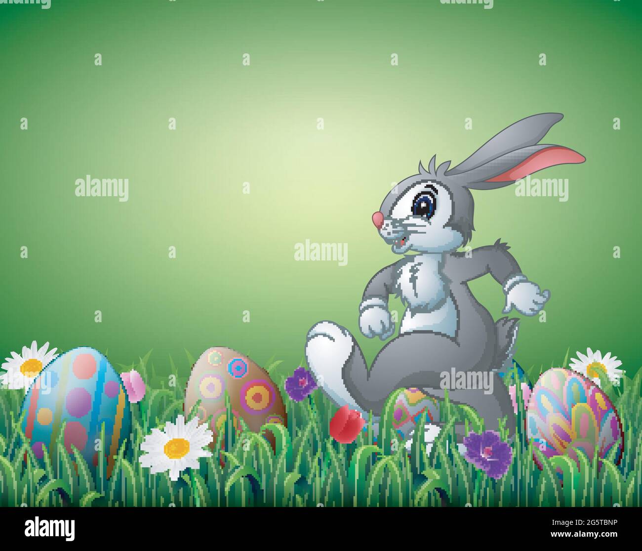 Bunny jumping in a field Stock Vector Images - Alamy