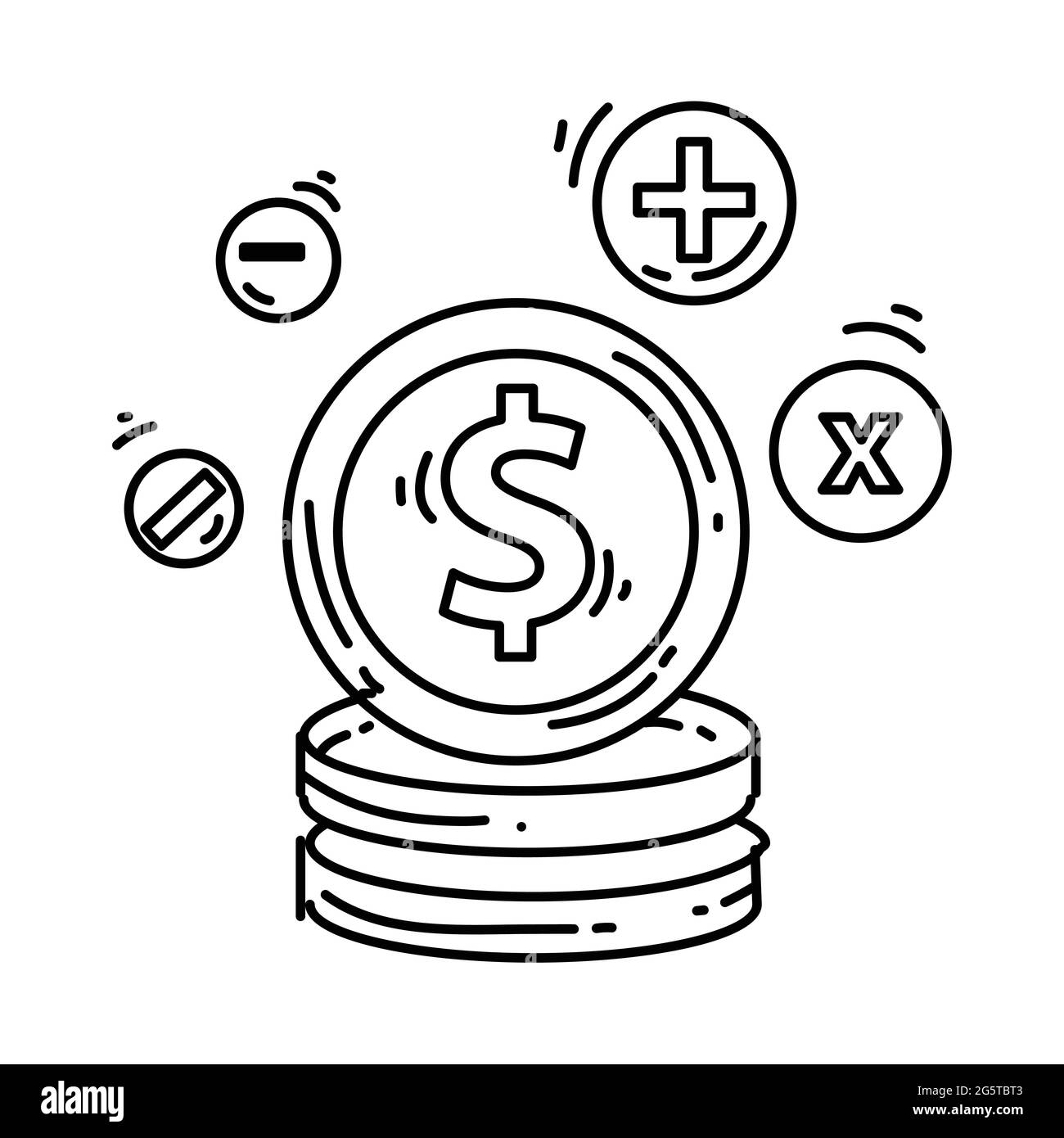 Ecommerce cost icon. hand drawn icon set, outline black, doodle icon, vector icon design Stock ...