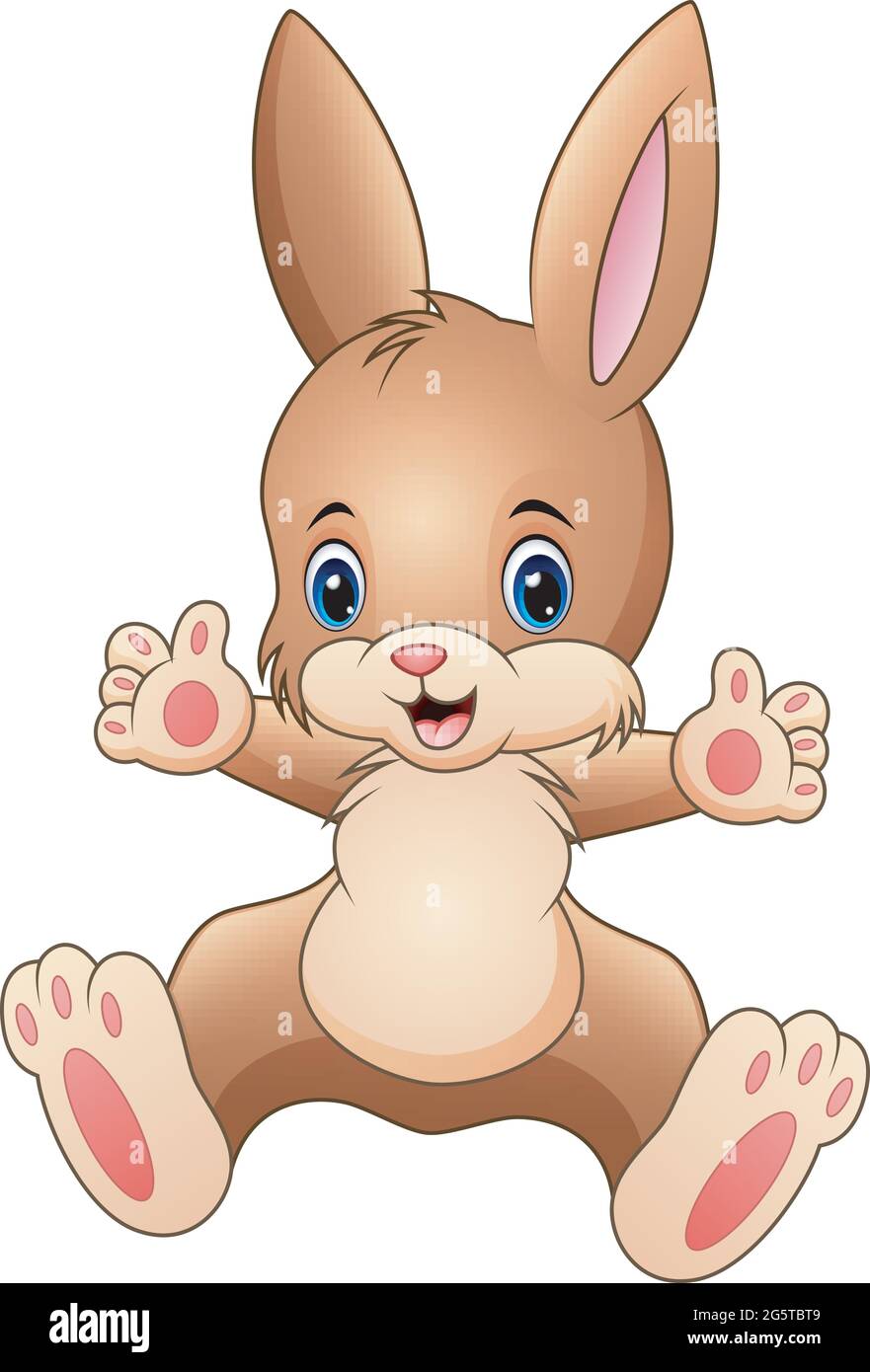 Cute happy rabbit cartoon Stock Vector Image & Art - Alamy