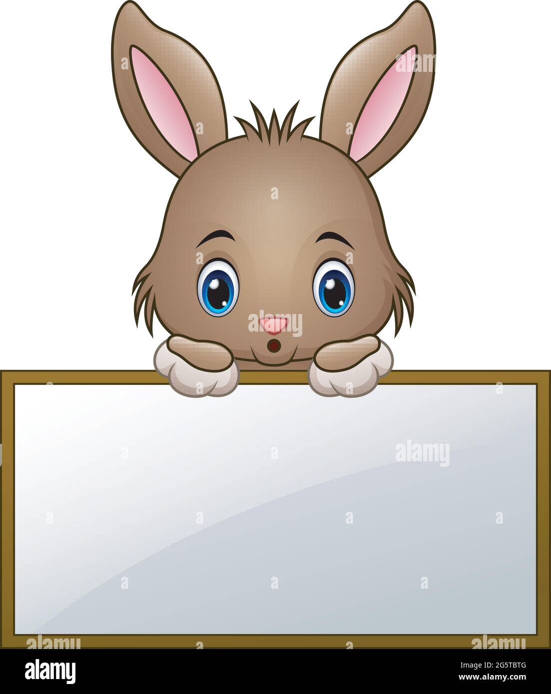 Cartoon little bunny holding an empty sign Stock Vector Image & Art - Alamy