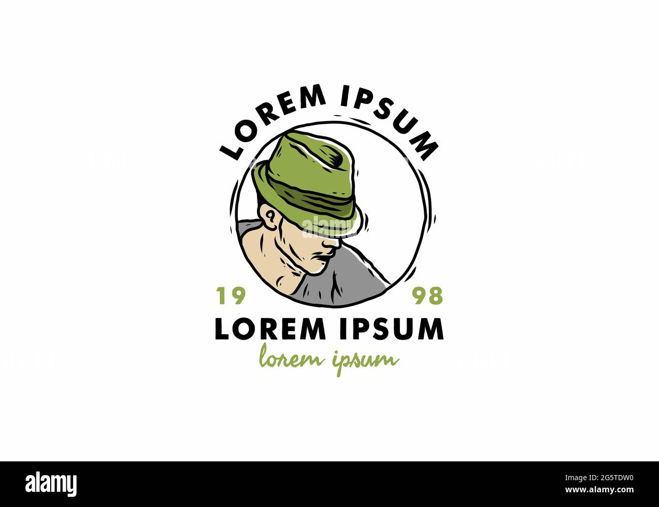 Illustration drawing of man wearing hat design Stock Vector Image & Art ...