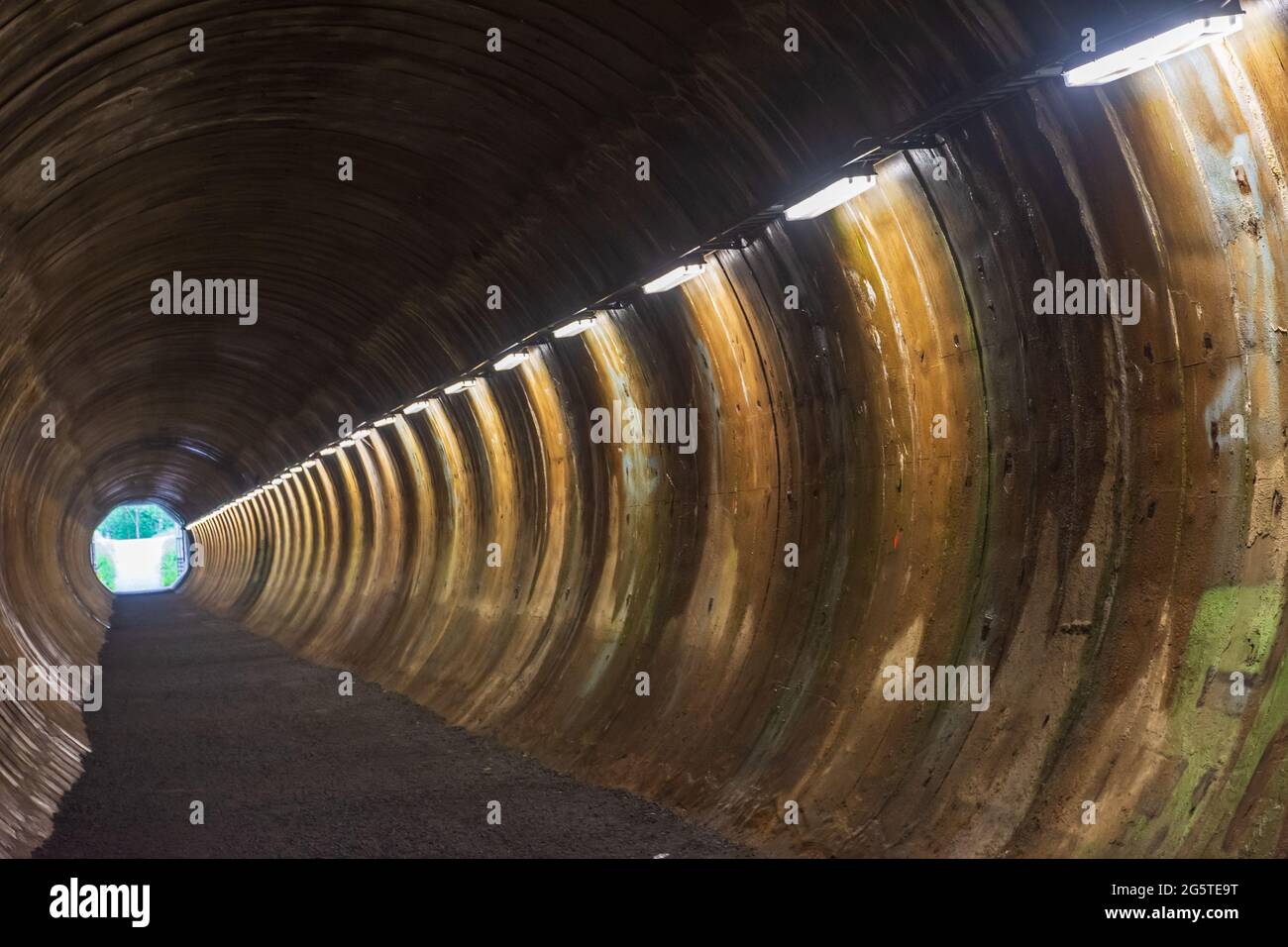 Old log timber floating tunnel is an tourist attraction in Pispala ...
