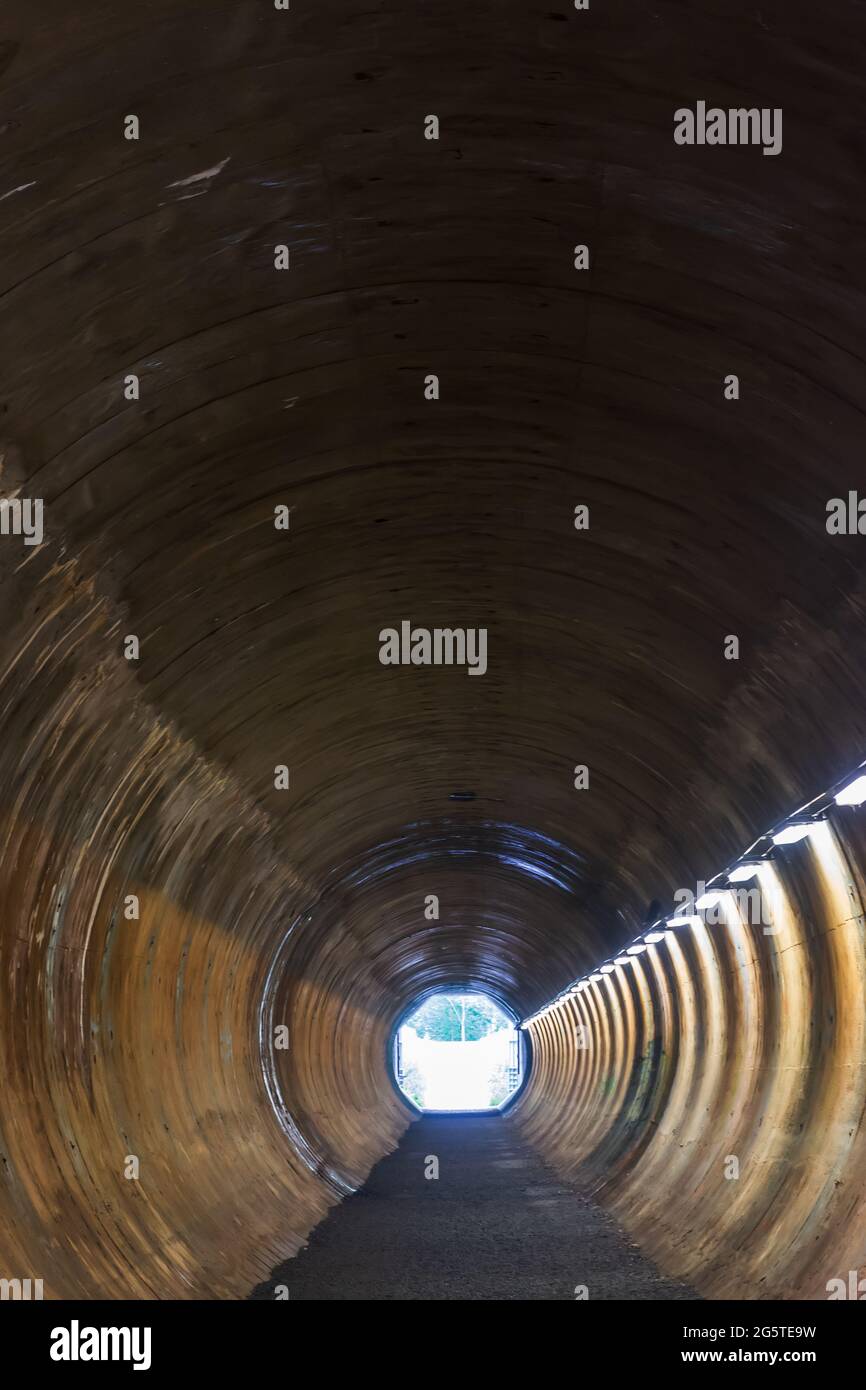 Old log timber floating tunnel is an tourist attraction in Pispala ...