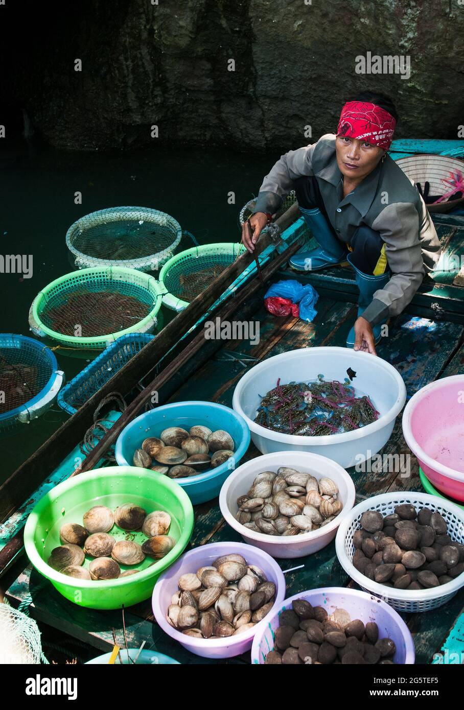Woman selling fish shells hi-res stock photography and images - Alamy