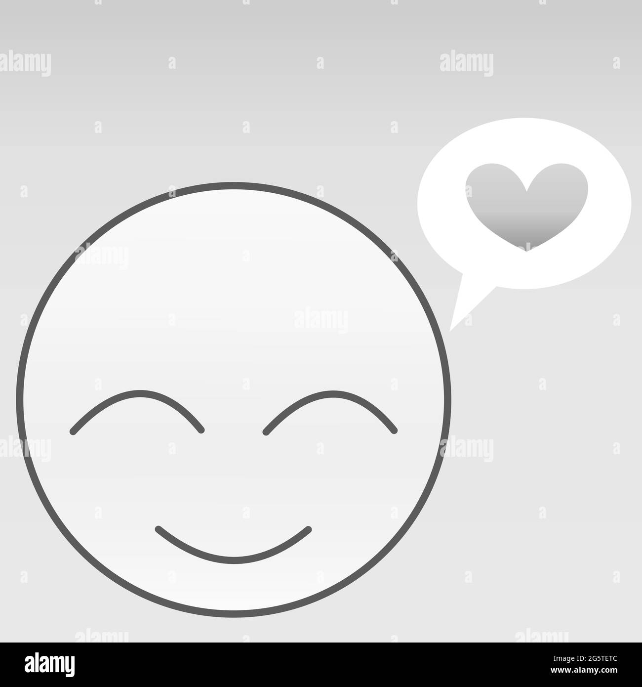 Love emotion face in grayscale with heart 08 Stock Vector Image & Art ...
