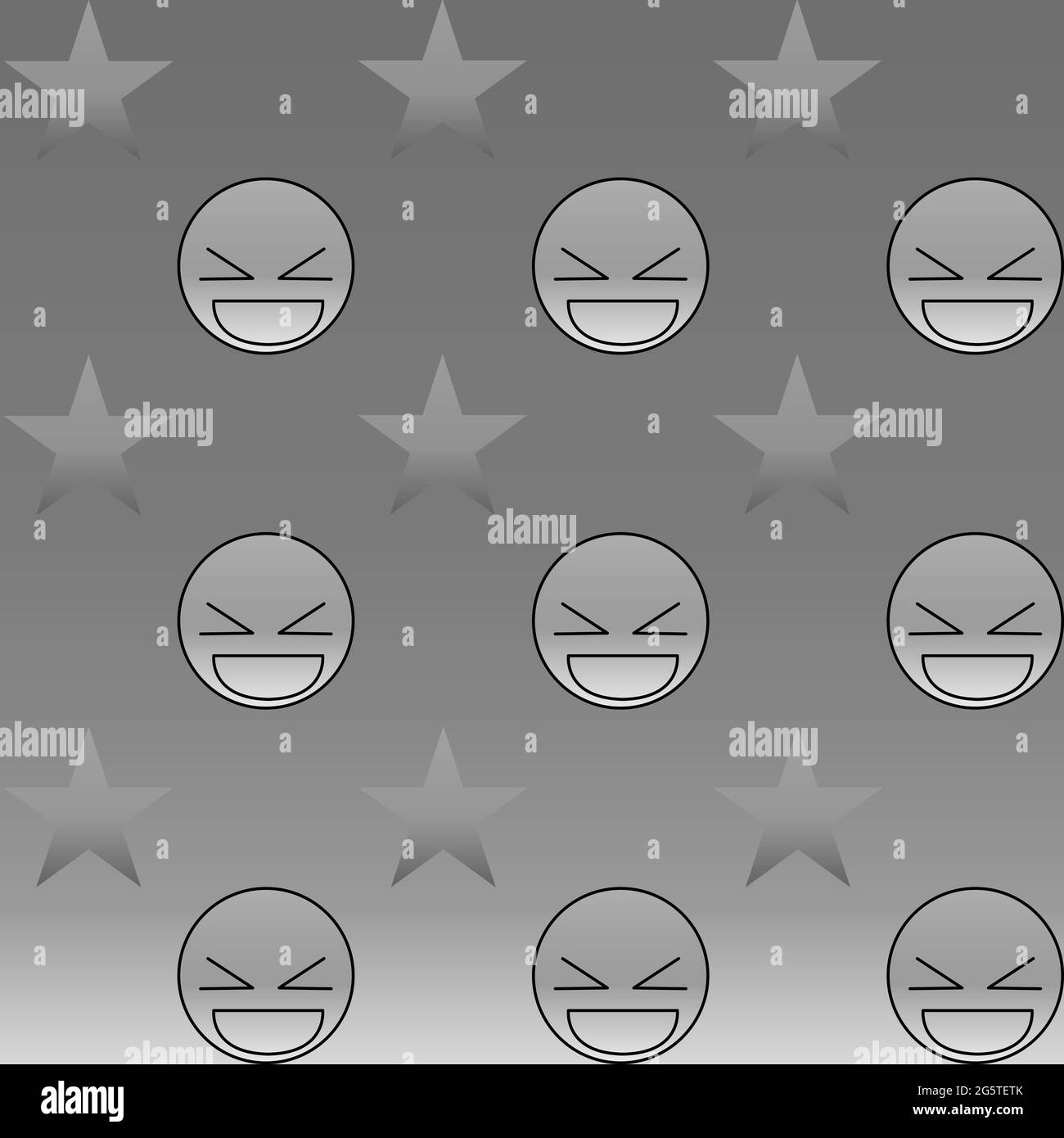 Happy emotion face in grayscale with star 08 Stock Vector Image & Art ...