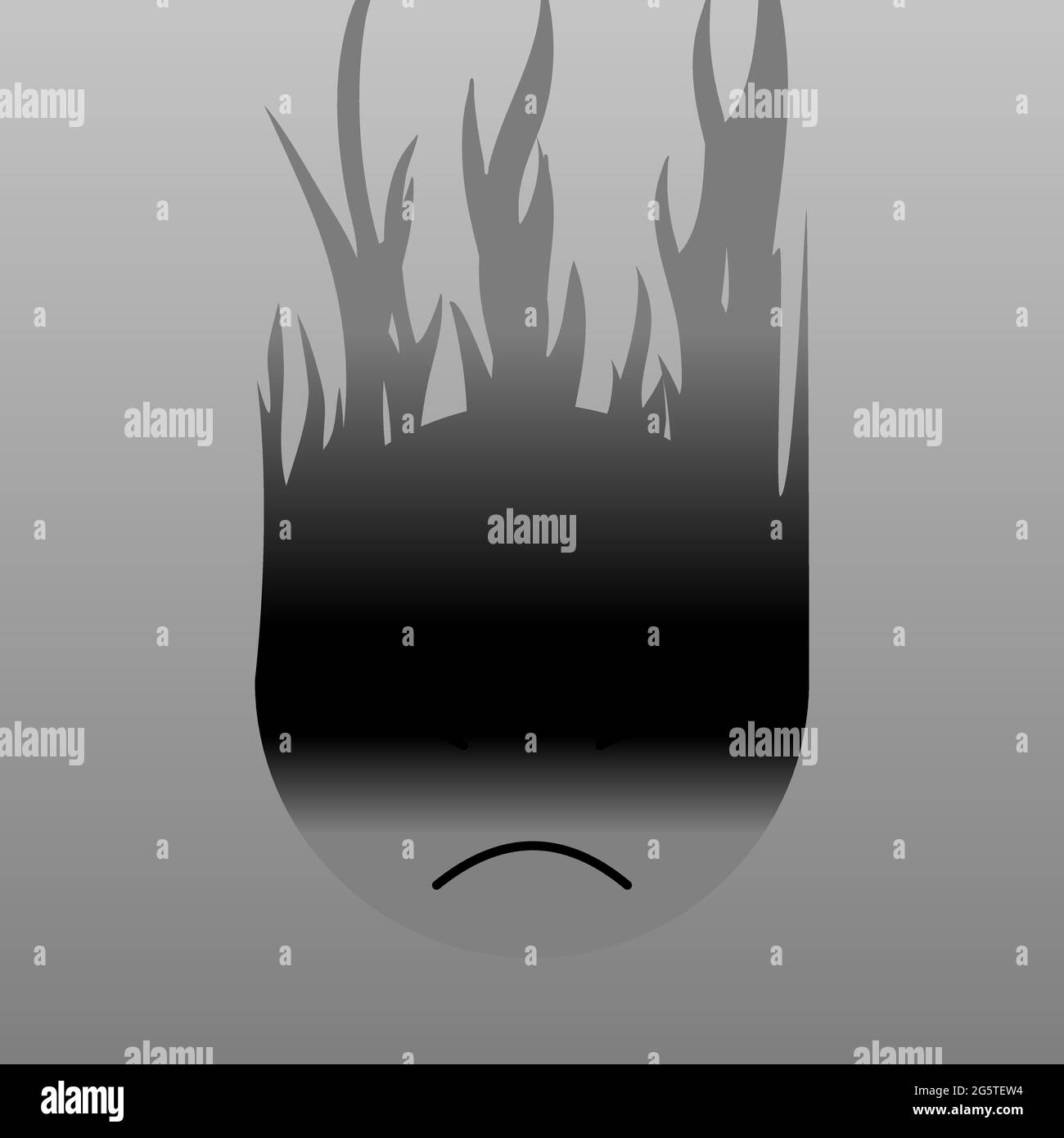 Angry emotion face in grayscale with fire 08 Stock Vector Image & Art ...