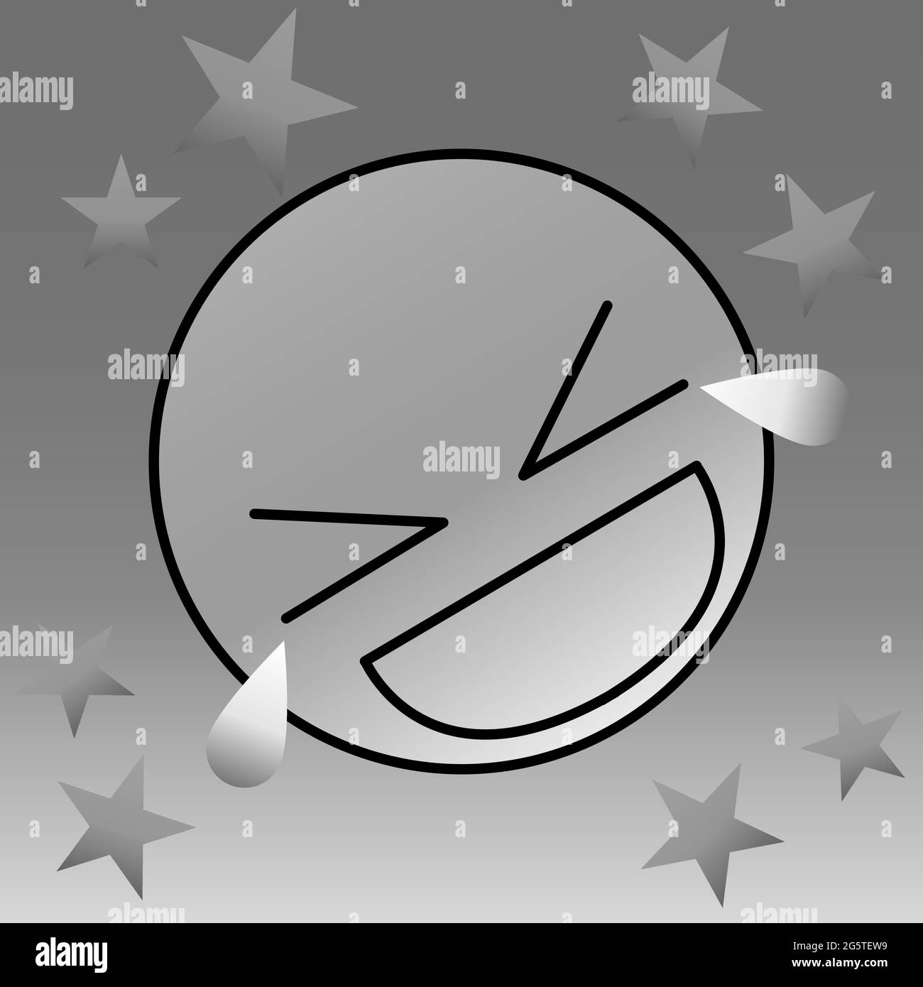 Happy emotion face in grayscale with star 02 Stock Vector Image & Art ...