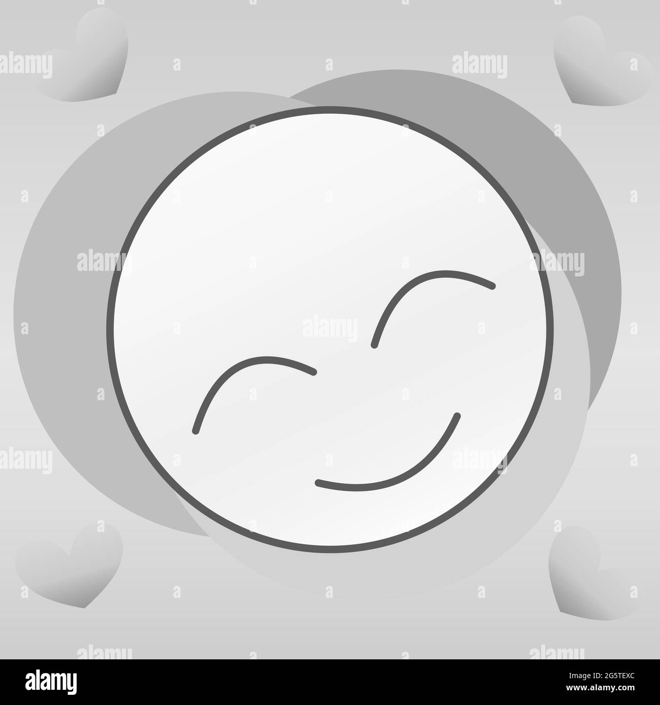 Love emotion face in grayscale with heart 04 Stock Vector Image & Art ...