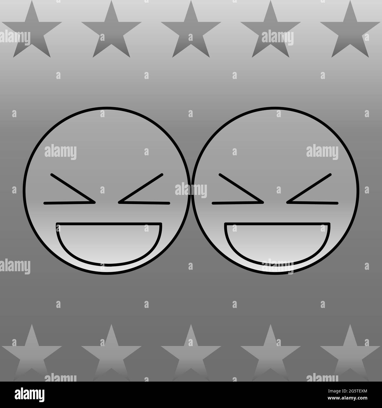 Happy emotion face in grayscale with star 05 Stock Vector Image & Art ...