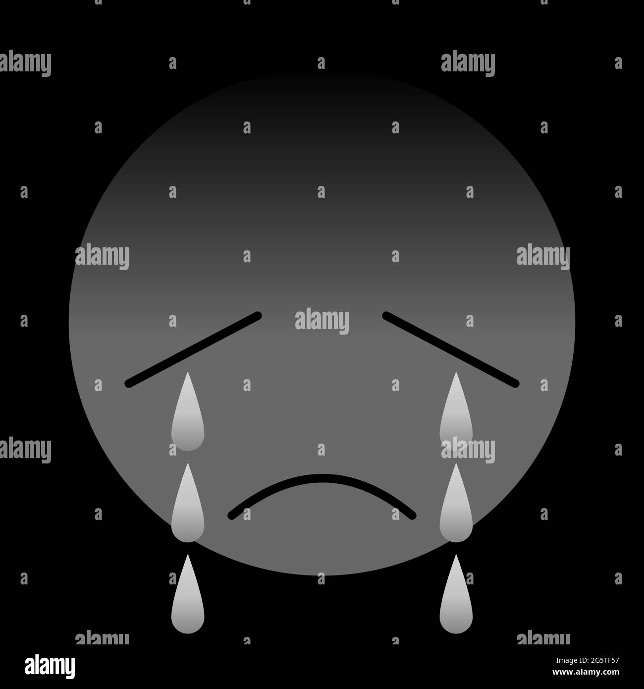Sad emotional face in grayscale with teardrop 10 Stock Vector Image ...