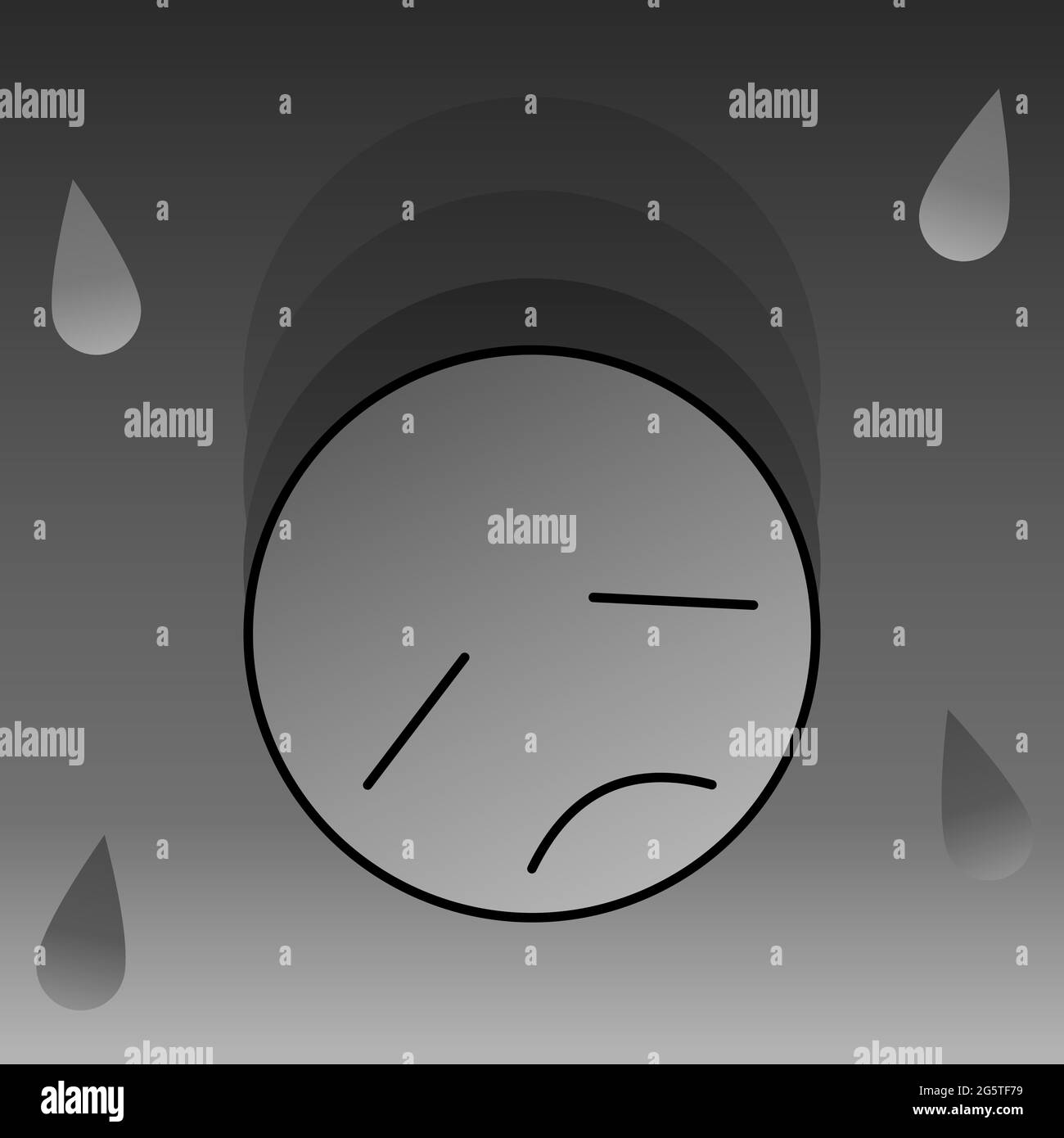 Sad emotional face in grayscale with teardrop 05 Stock Vector Image ...