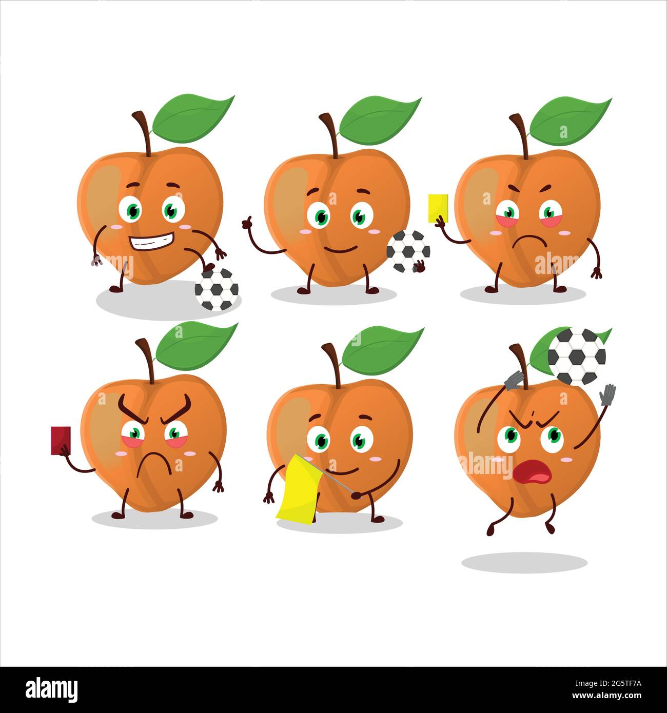 Peach cartoon character working as a Football referee. Vector ...